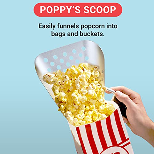 Poppy's Ultimate Popcorn Machine Supplies Bundle - Kernel Sifting Speed Scoop, Seasoning Dredge, 1-Ounce Popcorn Bags (100 Count) - Ideal Popcorn Supplies for Popcorn Machine, Commercial & Home Use