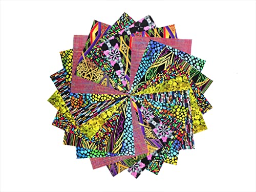 40 5 Inch Kaleidoscope Quilting Squares Charm Pack by Benartex 10 colorways