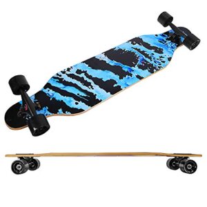 Longboard Skateboard, 41 Inch 8 Layer Canadian Maple Drop Through Longboards for Kids Boys Girls Youths Beginners.