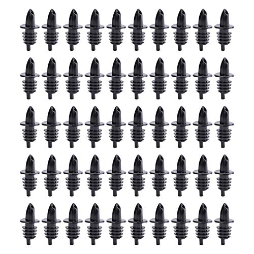 Hedume 50 Pack Bottle Pourers, Free Flow Pourers, Liquor Bottle Pourers Perfect for Pubs, Clubs, Restaurants, Bars, Coffee Shops and Diners