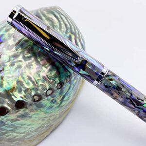 LACHIEVA luxury Handcrafted Sea Shell Abalone Metal Ballpoint Pen with Germany Schmidt P900M Refill, Best Gift for Writing (Blue and Black 2 Refills), Nice Pen Gift for Men & Women and Every Holidays