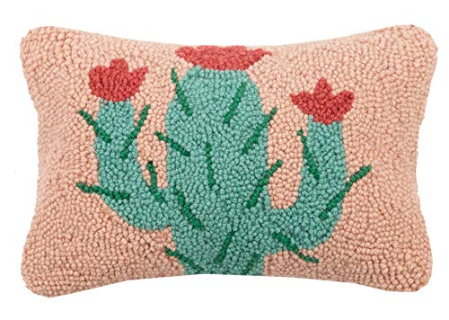 Peking Handicraft 30JES414C12OB Cactus Hook Pillow, 12-inch Length, Wool and Cotton