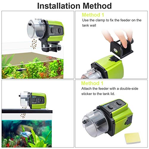 Automatic Fish Feeder, Lychee Fish Feeder Fish Food Vacation Feeder Moisture-Proof Electric Timing Automatic Feeder for Aquarium Fish Tank