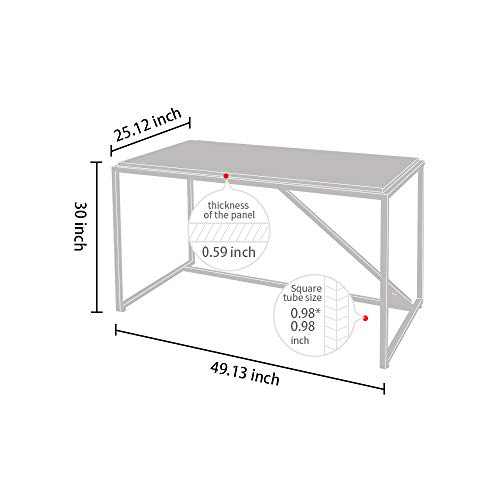 Coral Flower Computer Desk Writing Table Workstation with Durable Scratch-resistant Laminate Surface and Metal Frame.