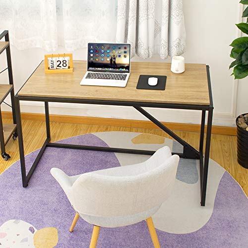 Coral Flower Computer Desk Writing Table Workstation with Durable Scratch-resistant Laminate Surface and Metal Frame.