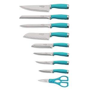 Hampton Forge Epicure True Aqua Knife Block Set, 15 Piece