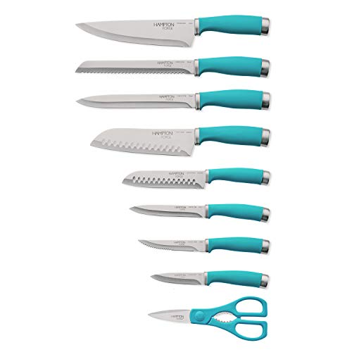 Hampton Forge Epicure True Aqua Knife Block Set, 15 Piece