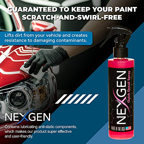 Nexgen Quick Detail Spray — All-in-One Spot Removal, Clay Bar Lubrication, Instant Detailing — Professional-Grade Cleaner for Cars, RVs, Motorcycles, Boats, and ATV’s — 8oz Bottle