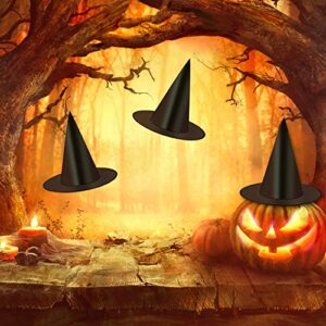 ELCOHO 12 Pieces Halloween Costume Witch Hat with 100 Yards Hanging Rope for Halloween Yard Decoration