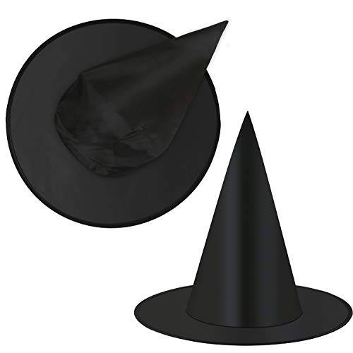 ELCOHO 12 Pieces Halloween Costume Witch Hat with 100 Yards Hanging Rope for Halloween Yard Decoration