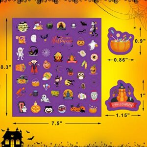 FANCY LAND Halloween Stickers for Kids 400 Assortment Stickers for Party Favors Treats Classroom Crafts 8 Sheets