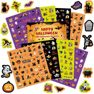 FANCY LAND Halloween Stickers for Kids 400 Assortment Stickers for Party Favors Treats Classroom Crafts 8 Sheets