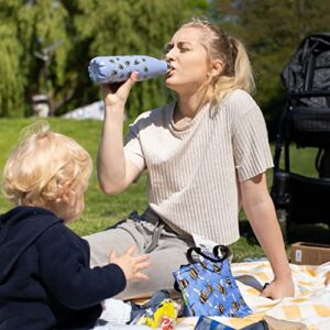 Eco Chic Reusable Thermal Bottle | Stainless Steel Insulated Travel Bottle with Leakproof Lid | Eco-Friendly and Reusable for Hot & Cold Drinks (Highland Cow Teal)