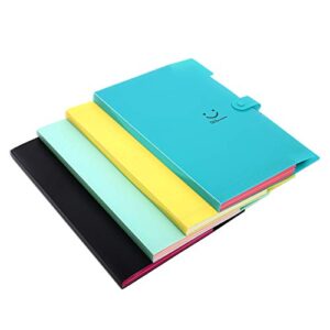 SKYDUE 4 Packs Expanding File Folder with 168 Labels,5 Pockets A4 Letter Size Accordion Folder Paper Organizer for School and Office (4 Pack 2)