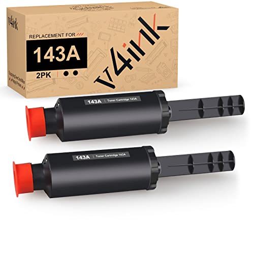 v4ink Compatible 143A 143AD Toner Reload Kit Replacement for HP 143A W1143A 143AD W1143AD Black for use in HP Neverstop Laser 1001nw MFP 1202w 1202nw 1201n 1001 1202 1201 Printer (with Chip, 2 Packs)