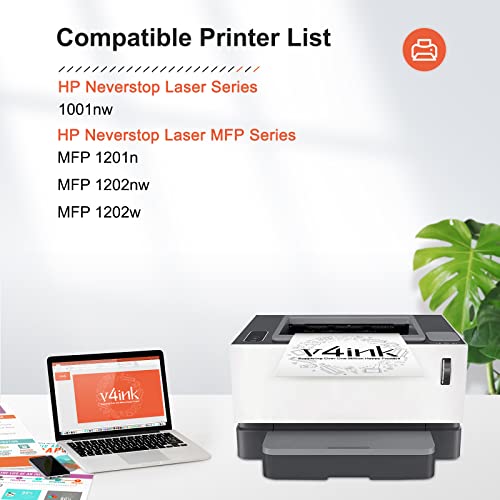 v4ink Compatible 143A 143AD Toner Reload Kit Replacement for HP 143A W1143A 143AD W1143AD Black for use in HP Neverstop Laser 1001nw MFP 1202w 1202nw 1201n 1001 1202 1201 Printer (with Chip, 2 Packs)