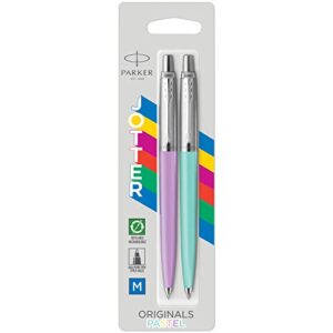 Parker Jotter Originals Ballpoint Pen Pastel Collection | Mint and Purple 50s Finishes | Medium Point | Blue Ink | 2 Count