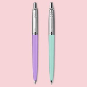 Parker Jotter Originals Ballpoint Pen Pastel Collection | Mint and Purple 50s Finishes | Medium Point | Blue Ink | 2 Count