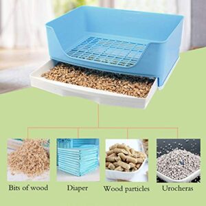 Hamiledyi Rabbit Cage Litter Box with Drawer Large Toilet Trainer Potty Corner Pet Pan for Adult Hamster, Guinea Pig, Ferret, Chinchilla and Other Animals