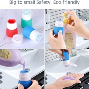 HongMall Squeeze Bottle Salad Dressing Container, Dressing to Go for Lunch and Travel, Portable Sauce Leakproof Mini Storage Bottles (Food-Grade Silicone, BPA Free), 1.3 oz (Set of 4)