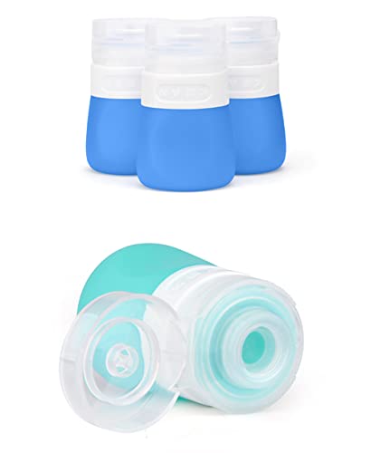 HongMall Squeeze Bottle Salad Dressing Container, Dressing to Go for Lunch and Travel, Portable Sauce Leakproof Mini Storage Bottles (Food-Grade Silicone, BPA Free), 1.3 oz (Set of 4)