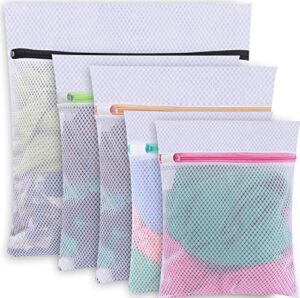 bagail set of 5 mesh laundry bags for blouse,hosiery,underwear,sweaters,etc. premium laundry bags for travel storage organization (5 set)