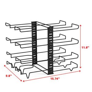 X-cosrack Upgrade Wrap Organizer Rack,Adjustable Wrap Box Organizer with 8 Wire Holders, Multifunctional Wrap Stand for Kitchen,Cabinets,Pantry,Black,Small(Patent Pending)