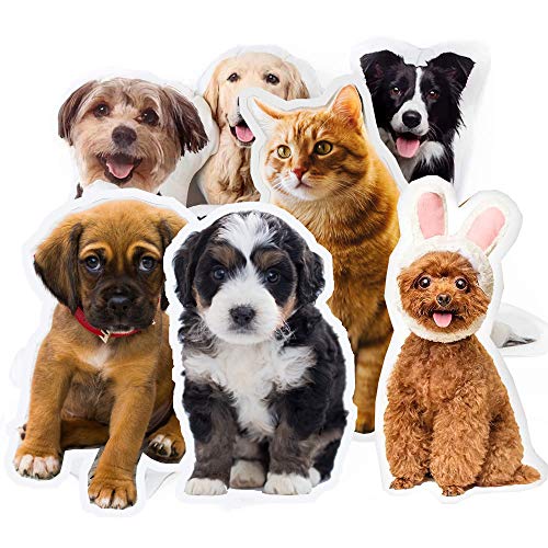 Custom Dog Cat Pillow Personalized Pet Photo Molding 3D Shaped Pillow, Duplex Printing Shaped Pillow Creative Gifts 20''