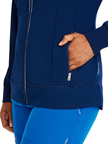 Healing Hands Womens Scrub Jacket 2 Pocket HH360 5067 Carly Zip Up Stylish Women Jacket Navy L