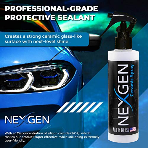 Nexgen Ceramic Spray Silicon Dioxide — Easy to Apply, Ceramic Coating Spray for Cars — Professional-Grade Protective Sealant Polish for Cars, RVs, Motorcycles, Boats, and ATVs — 16oz Bottle