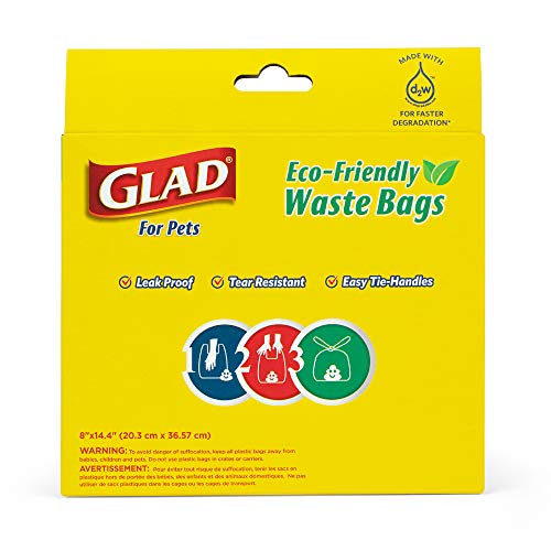 Glad Eco Friendly Dog Waste Bags - 8 Rolls of Lavender Scented Dog Waste Bags, 120 Bags in Total - Dog Waste Bags for All Dogs, Leak Proof and Strong Dog Poop Bags