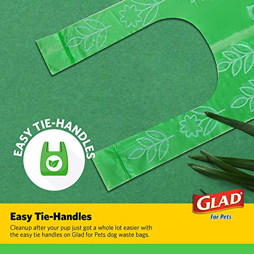 Glad Eco Friendly Dog Waste Bags - 8 Rolls of Lavender Scented Dog Waste Bags, 120 Bags in Total - Dog Waste Bags for All Dogs, Leak Proof and Strong Dog Poop Bags