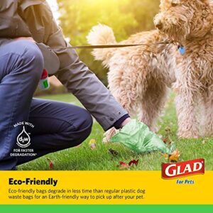 Glad Eco Friendly Dog Waste Bags - 8 Rolls of Lavender Scented Dog Waste Bags, 120 Bags in Total - Dog Waste Bags for All Dogs, Leak Proof and Strong Dog Poop Bags