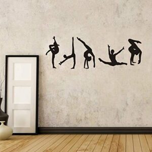 Maydahui Dancer Wall Decal Dance Gym Decor (Set of 5 Pieces）Sport Art Wall Sticker Home Decoration for Living Room Bed Room Girls Room