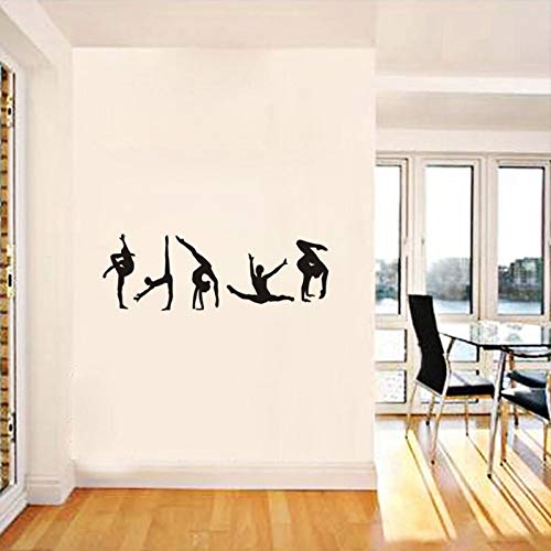 Maydahui Dancer Wall Decal Dance Gym Decor (Set of 5 Pieces）Sport Art Wall Sticker Home Decoration for Living Room Bed Room Girls Room