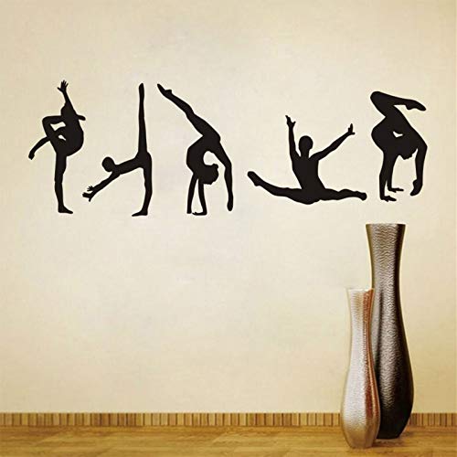 Maydahui Dancer Wall Decal Dance Gym Decor (Set of 5 Pieces）Sport Art Wall Sticker Home Decoration for Living Room Bed Room Girls Room