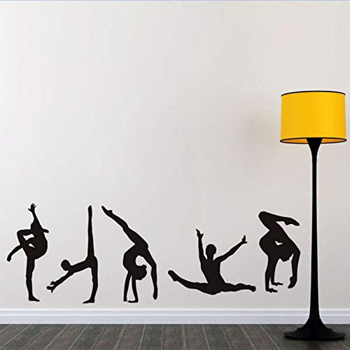 Maydahui Dancer Wall Decal Dance Gym Decor (Set of 5 Pieces）Sport Art Wall Sticker Home Decoration for Living Room Bed Room Girls Room