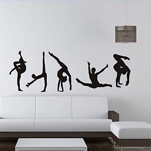 Maydahui Dancer Wall Decal Dance Gym Decor (Set of 5 Pieces）Sport Art Wall Sticker Home Decoration for Living Room Bed Room Girls Room