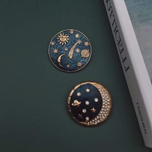 luosh Sky Blue Star Moon Sun Star Galaxies Brooches Pin Badges Planet Enamel Lapel Pins for Clothing Bags Backpacks Jackets Hat