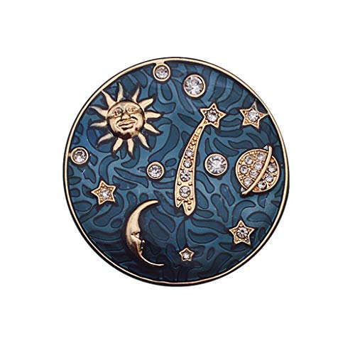 luosh Sky Blue Star Moon Sun Star Galaxies Brooches Pin Badges Planet Enamel Lapel Pins for Clothing Bags Backpacks Jackets Hat