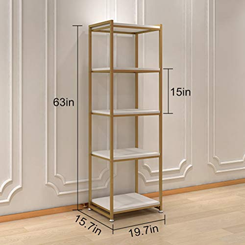 FONECHIN TDD Metal Display Rack 5-Layer Shoe Bag Rack Shelf,Floor-Standing Clothing Rack for Plant Jewelry Hat, Home Kitchen Bedroom Storage Rack