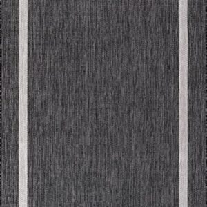 Beverly Rug Waikiki Indoor Outdoor Rug 6x9, Washable Outside Carpet for Patio, Deck, Porch, Bordered Modern Area Rug, Water Resistant, Dark Grey - Light Grey