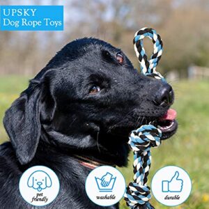 UPSKY Dog Rope Toys Dog Grinding Teeth 2 Nearly Indestructible Dog Toys, Rope Toy for Large Dogs, Dental Cleaning Chew Toys, Dog Tug Toy for Boredom, Dog Rope Toy for Aggressive Chewers (2 Packs)