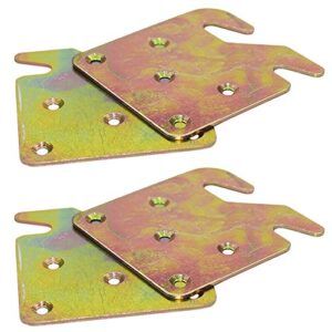 4PCS Heavy Duty Wood Bed Rail Hook Plates for Headboard and Footboard, Bed Rail Fitting Bracket with Mounting Screws