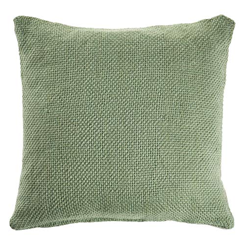 LR Home Smoke Solid Throw Pillow, 18"x18", Light Green/Muted Green