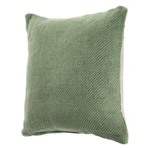 LR Home Smoke Solid Throw Pillow, 18"x18", Light Green/Muted Green