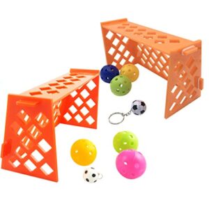 popetpop 2 sets parrot soccer ball toys field training toys bird intelligence development toys for macaw parakeet cockatiel conure budgies (random color)