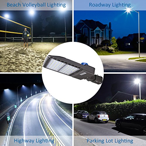 LEDMO 3 Pack LED Parking Lot Lights Adjustable with Photocell Slip Fitter 26000lm Outdoor Dusk to Dawn Commercial Shoebox Pole Lighting Flood Security Lamp for Street Area Stadium Roadway 5000K 200W