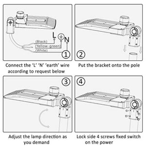 LEDMO 3 Pack LED Parking Lot Lights Adjustable with Photocell Slip Fitter 26000lm Outdoor Dusk to Dawn Commercial Shoebox Pole Lighting Flood Security Lamp for Street Area Stadium Roadway 5000K 200W