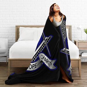 Faith Hope Charity Masonic Freemason Throw Blanket Ultra-Soft Micro Fleece Blanket Movies Blanket for Bed Couch Living Room 50"x40"